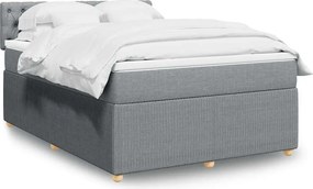 Box spring postel s matrací světle šedá 140 x 200 cm textil 3289786