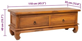 vidaXL TV stolek 110 x 35 x 40 cm masivní teakové dřevo