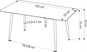 Jídelní stůl Webster 120 cm, mramor / černá