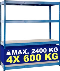 Regál s vysokou nosností 160x60x180 cm – modrá