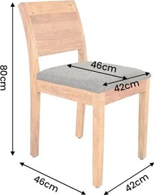 Designová židle Timber II Sheesham / šedá