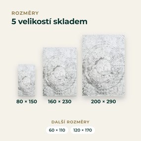 Angel Carpet, Kusový koberec Aurora 55 Grey, 60x110, šedá, kancelář