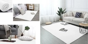 TZ Bílý obdélníkový koberec Rabbit Rozměr: 60x120 cm