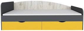 CASARREDO Postel 90x200 DISNEY dub kraft bílý/šedý grafit/žlutá