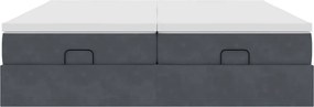 Osmanský rám postele s matrací tmavě šedý 200x200cm samet 3311268