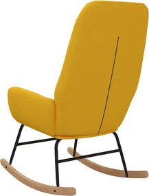 Houpací křeslo hořčicově žluté textil 341260