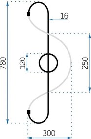 Toolight, LED nástěnné svítidlo 25W APP858-W Long Gold, zlatá, OSW-03995