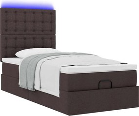 Osmanský rám postele s matrací tmavě šedá 90x190cm textil 3314137