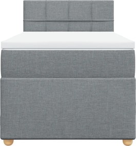 Box spring postel s matrací světle šedá 90x190 cm textil 3288835