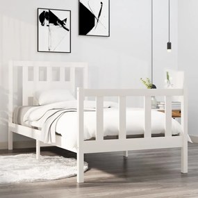 vidaXL Rám postele masivní dřevo 90 x 190 cm jednolůžko [3104095] Barva: Bílá