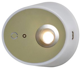 LED nástěnné světlo Zoom, bodovka USB výstup khaki