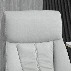 Masážní kancelářská židle Vinsetto s funkcí polohování ergonomická kancelářská židle výškově nastavitelná manažerská židle s podnožkou světle šedá pr…