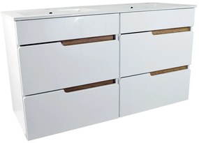 Comodo Koupelnová skříňka s keramickým dvojumyvadlem Spok 120-4Z