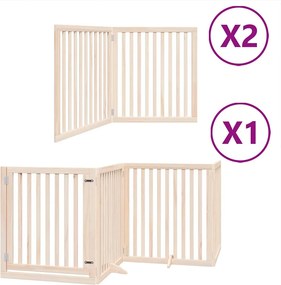 Zábrana pro psy s dvířky skládací 8 panelů 640 cm topol 3155670