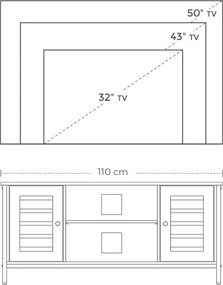 TV skříň, TV stojan s úložným prostorem 110 x 40 x 50 cm