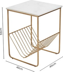 Odkládací stolek s mramorovou deskou 40x40 cm Mandoli – Premier Housewares