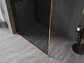 Mexen, Mexen Kioto-XF sprchová stěna s rámem 60 x 202 cm, grafit 10 mm, růžové zlato - 800-060-104-60-40-X