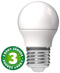 Prémiová LED žárovka E27 4,5W 470lm G45 studená, ekv. 40W, 3 roky