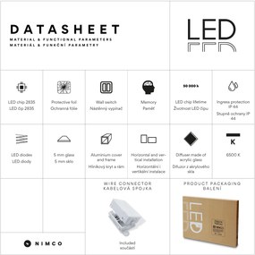 Zrcadlo do koupelny 60x80 s osvětlením v rozích NIMCO ZP 15002