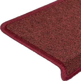 Schodové rohože 15 ks 65 x 21 x 4 cm bordó obdélníkový okraj 326199
