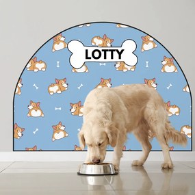 PIPPER. Ochranná textilní nálepka na zeď - Oblouk - Corgi Velikost: 120x96cm, Jméno: Bez jména
