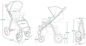 Lionelo - Sportovní kočárek ANNET PLUS černá