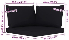 vidaXL 6dílná zahradní sedací souprava s černými poduškami