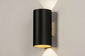 Nástěnné koupelnové designové svítidlo Baurne Black and Gold