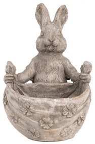 Dekorace cementový květináč králík se šátkem - 20*24*31 cm