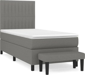 Box spring postel s matrací tmavě šedá 100 x 200 cm textil 3136734