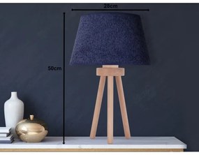 Duolla - Stolní lampa BOUCLE 1xE27/15W/230V pr. 28 cm modrá/dřevo
