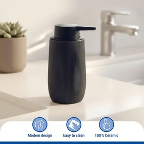 Černý plastový dávkovač mýdla 400 ml Fablo – Wenko