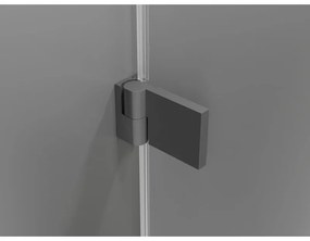 Mexen Lunar-B, výklopný sprchový kout levý 70 x 70 cm, 8mm čiré sklo, grafitový profil, 832-070-070-95-00-L