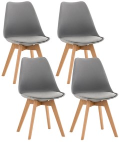 Jídelní židle Crediton - 4 ks - umělá kůže | šedé