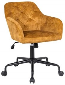 Moderní sametová kancelářská židle žlutá &ndash; Titis II