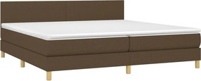 Box spring postel s matrací tmavě hnědá 200x200 cm textil 3140484