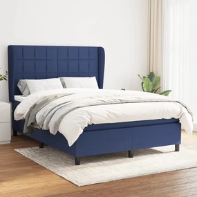 Box spring postel s matrací modrá 140x190 cm textil 3127963