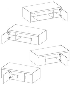 Šatní skříň ELENA 4D 2S + zrcadlo + nástavec | 176,3 cm | dub sonoma