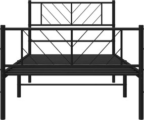 vidaXL Kovový rám postele s hlavovým a nožním čelem 90 x 200 cm [372190] Barva: Bílá