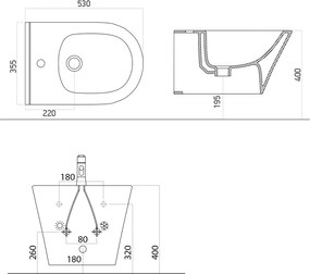 Sapho AVVA bidet závěsný 35 x 53 cm bílá 100324