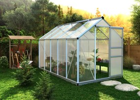 Zahradní skleník DEMETER A101-D 5,93m² alu 201x190x312 cm PC 4 mm + základna IWH-10270003
