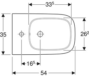 Geberit Smyle Square Stojící bidet ke stěně, bílá 500.841.00.1