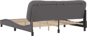 Rám postele bez matrace Hvar šedý 180x200 cm umělá kůže 3208019