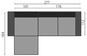 Sedací souprava BAZALT | 184x277 cm | rozkládací + úložný prostor | žlutá | VÝPRODEJ Z PRODEJNY