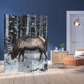 Paraván - Jelen v zimě (126x170 cm)