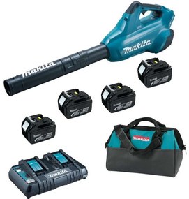 Makita Zahradní technika - 18V AKU fukar na listí, 4x aku 5,0 Ah LXT, nabíječka DUB362PT4X