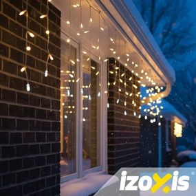 Vánoční LED závěs - déšť 100 LED venkovní - 6m teplá bílá