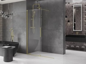 Mexen Velar, posuvné dveře do otvoru typ Walk-In 160 cm, 8mm čiré sklo, zlatá matná, 871-160-000-03-55