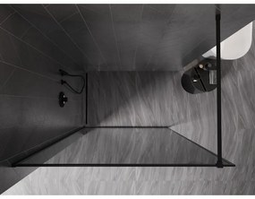 Mexen Kioto-XF, sprchová zástěna s rámem 120 x 202 cm, 10mm šedé sklo, černý profil, 800-120-104-70-40-X