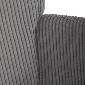 Relaxační křeslo ušák s podnožkou ARIA - šedý manšestr